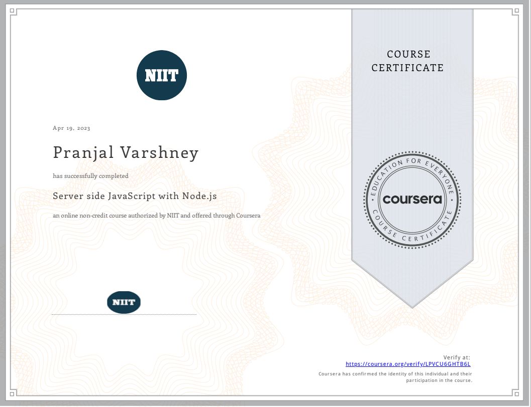 Pranjal Varshney on LinkedIn: #nodejs #niit #serversidejavascript # ... Pranjal Varshney on LinkedIn: #nodejs #niit #serversidejavascript # ...