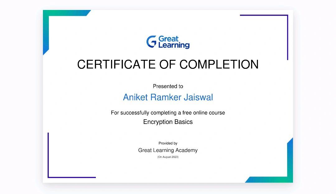 Aniket Jaiswal on LinkedIn: #encryption #greatlearning #digitalsecurity Aniket Jaiswal on LinkedIn: #encryption #greatlearning #digitalsecurity