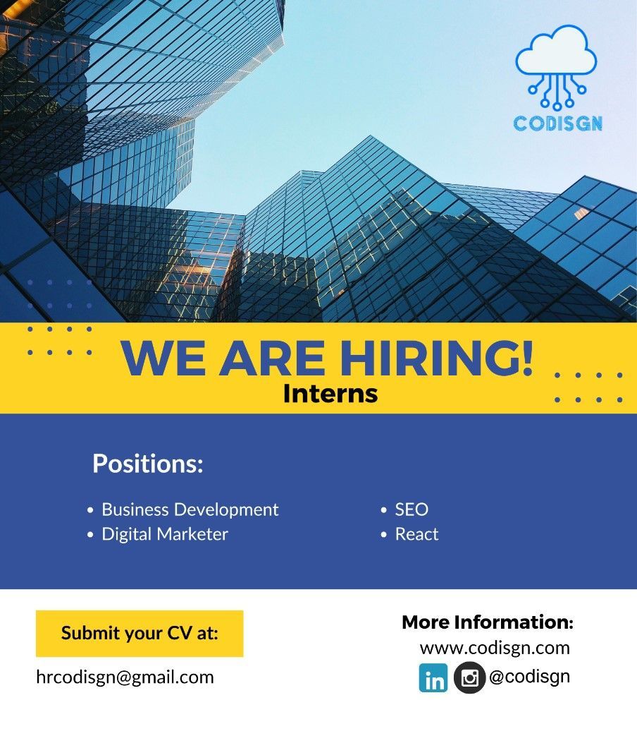 Muhib Ajaz on LinkedIn: send your cv at: hrcodisgn@gmail.com Muhib Ajaz on LinkedIn: send your cv at: hrcodisgn@gmail.com