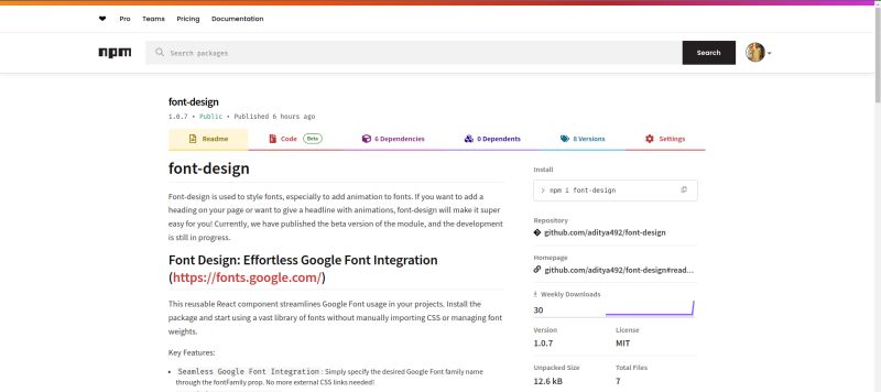 Aditya Barve on LinkedIn: #npm #webdev #javascript #css #fonts # ... Aditya Barve on LinkedIn: #npm #webdev #javascript #css #fonts # ...
