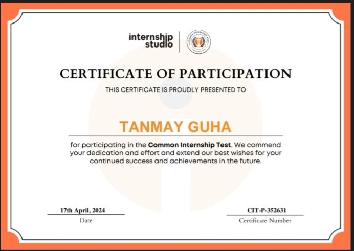 Tanmay Guha on LinkedIn: Recently participated in Common Internship ... Tanmay Guha on LinkedIn: Recently participated in Common Internship ...