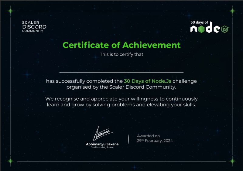 Mohammad Salman on LinkedIn: #nodejs #nodejschallenge #javascript #scaler Mohammad Salman on LinkedIn: #nodejs #nodejschallenge #javascript #scaler