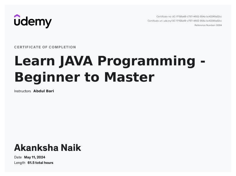Akanksha Naik on LinkedIn: #java #programming #learningjourney # ... Akanksha Naik on LinkedIn: #java #programming #learningjourney # ...