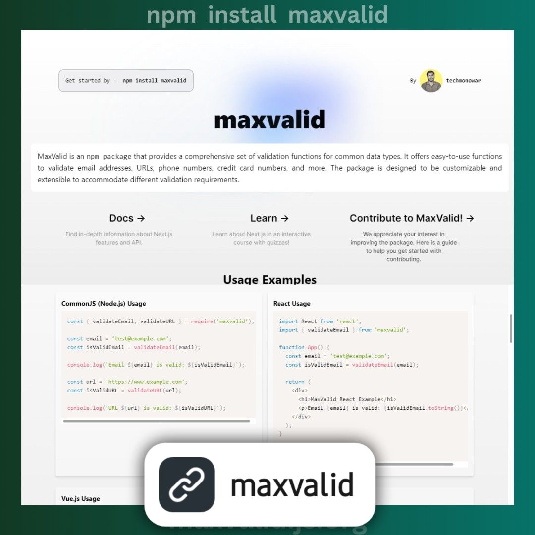 Monowar Hussain on LinkedIn: #npm #javascript #validation #frontend # ... Monowar Hussain on LinkedIn: #npm #javascript #validation #frontend # ...