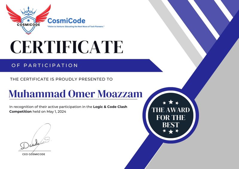Muhammad Omer Moazzam on LinkedIn: #round1 #cosmicodetech # ... Muhammad Omer Moazzam on LinkedIn: #round1 #cosmicodetech # ...