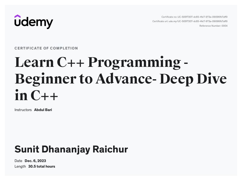 Sunit Raichur on LinkedIn: #cplusplus #codingjourney Sunit Raichur on LinkedIn: #cplusplus #codingjourney