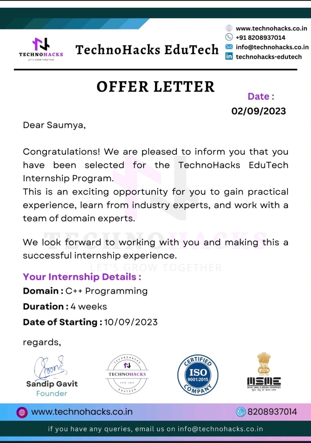 Ansh Tyagi on LinkedIn: #newbeginnings #internship #technohacks # ... Ansh Tyagi on LinkedIn: #newbeginnings #internship #technohacks # ...
