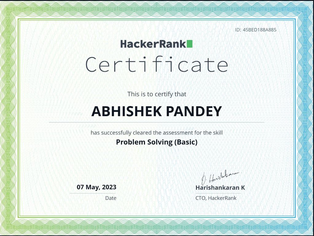 ABHISHEK PANDEY on LinkedIn: Added one more stone in journey to become ... ABHISHEK PANDEY on LinkedIn: Added one more stone in journey to become ...