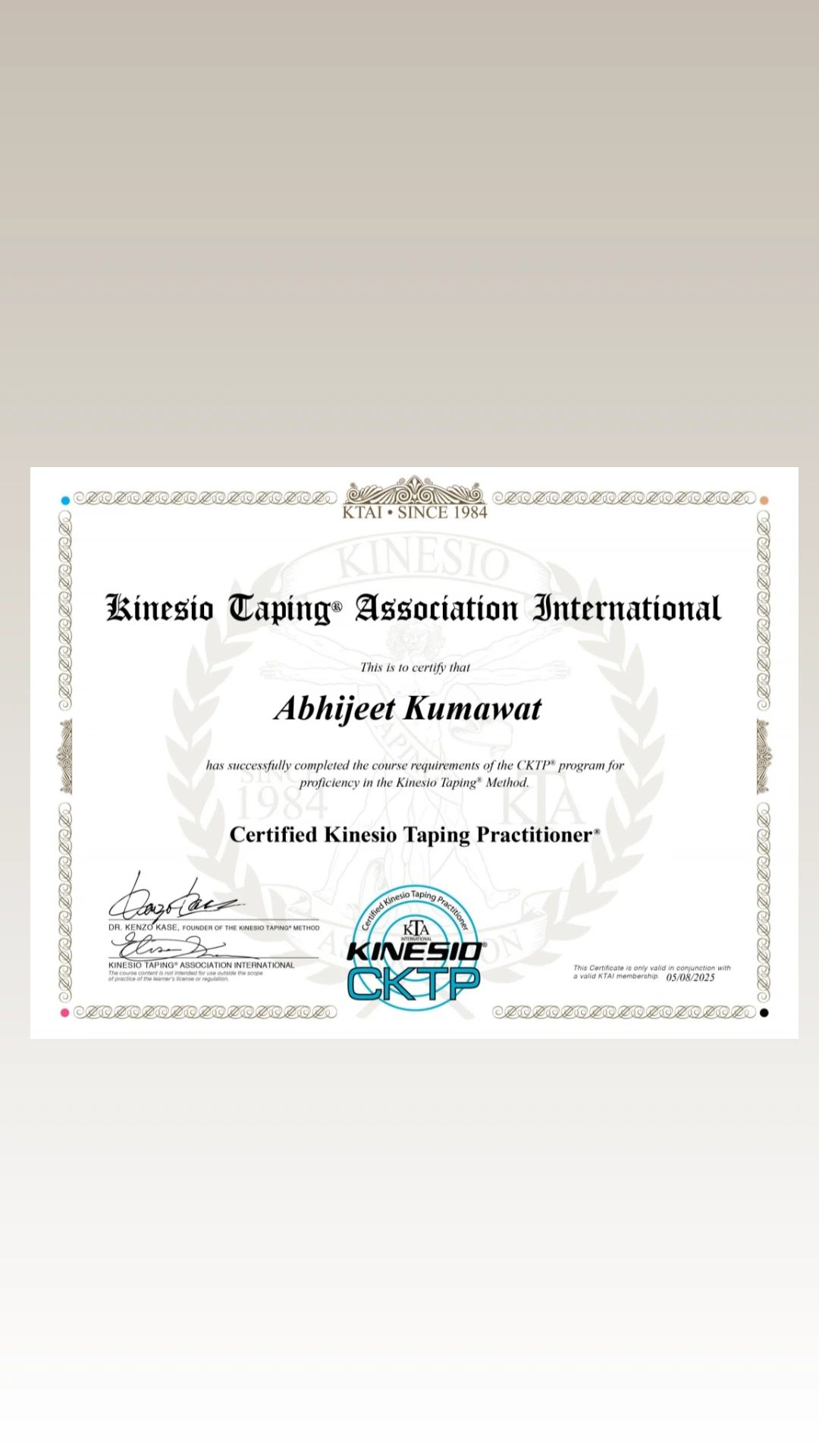 Abhijeet Kumawat on LinkedIn: #kinesiotapping #certified Abhijeet Kumawat on LinkedIn: #kinesiotapping #certified