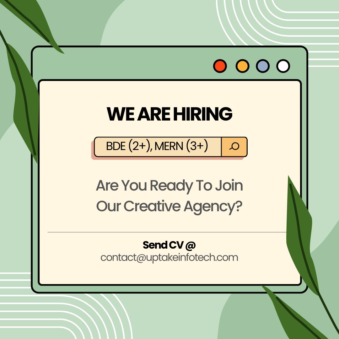 Uptake Infotech Pvt. Ltd on LinkedIn: #reactjs #nodejs #mern #openings ... Uptake Infotech Pvt. Ltd on LinkedIn: #reactjs #nodejs #mern #openings ...