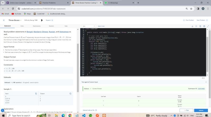 Mohit Nigade on LinkedIn: #codechallenge #learningandgrowing #codechef Mohit Nigade on LinkedIn: #codechallenge #learningandgrowing #codechef