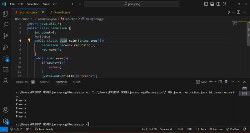 Prerna More on LinkedIn: #day88 #100daysofcode #dsa #java #recursion ... Prerna More on LinkedIn: #day88 #100daysofcode #dsa #java #recursion ...