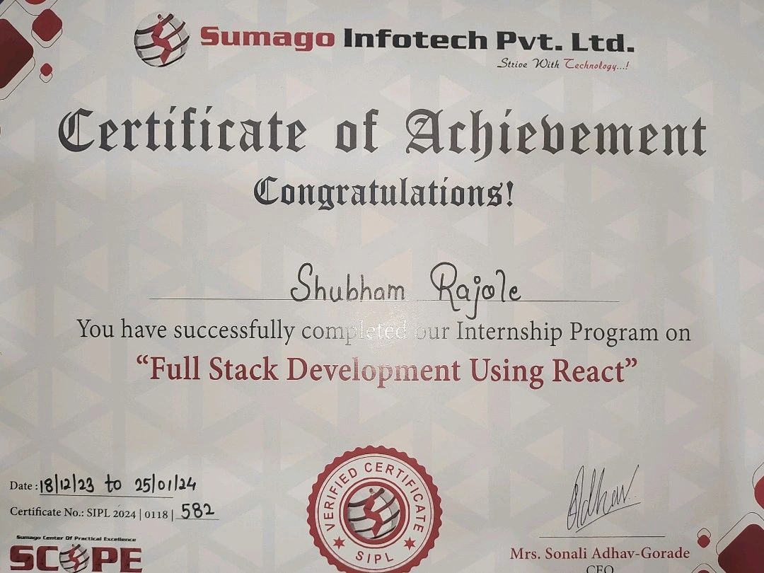 SHUBHAM RAJOLE on LinkedIn: #fullstackdevelopment #react # ... SHUBHAM RAJOLE on LinkedIn: #fullstackdevelopment #react # ...