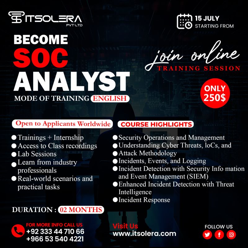ITSOLERA PVT LTD on LinkedIn: *Join our Global SOC Analyst Training ... ITSOLERA PVT LTD on LinkedIn: *Join our Global SOC Analyst Training ...
