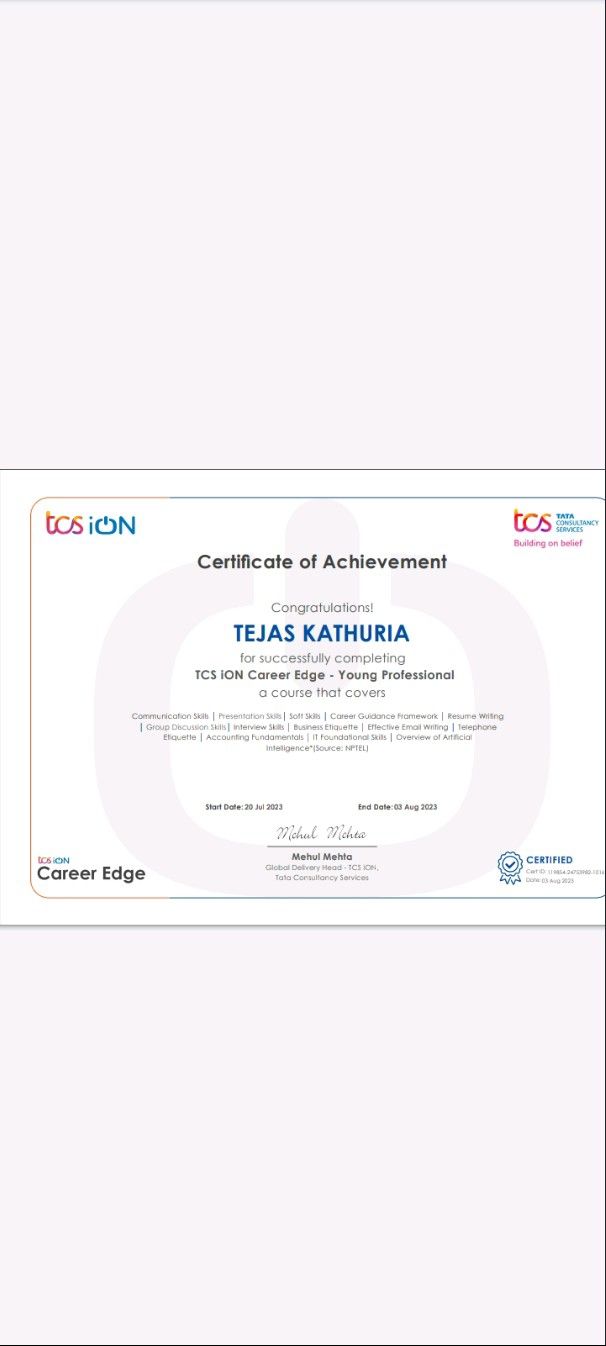 Tejas Kathuria on LinkedIn: #tcsion #tcsioncareeredge #tcsdigital #tcsjobs Tejas Kathuria on LinkedIn: #tcsion #tcsioncareeredge #tcsdigital #tcsjobs