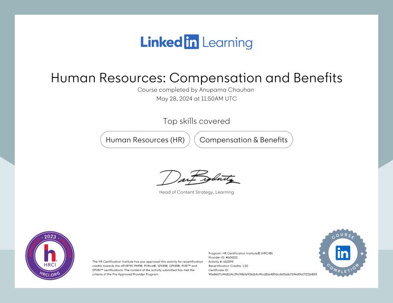 Anupama Chauhan on LinkedIn: Certificate of Completion Anupama Chauhan on LinkedIn: Certificate of Completion