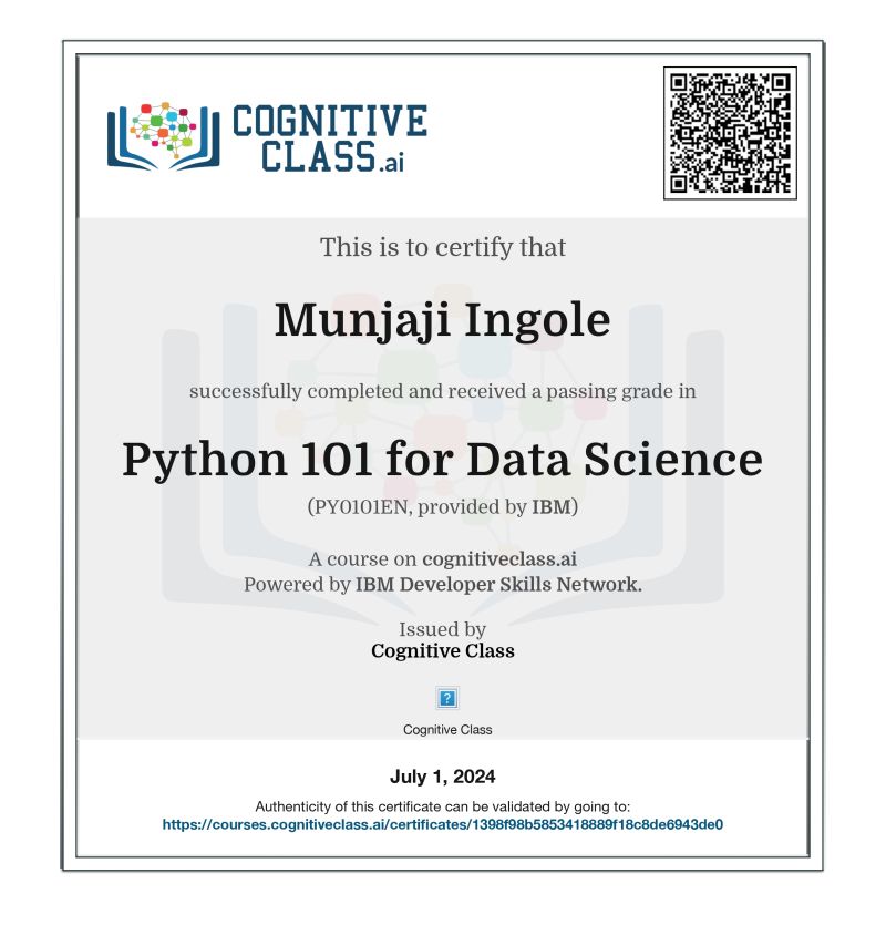 Munjaji Ingole on LinkedIn: #python #datascience #ibm #cognitiveclass # ... Munjaji Ingole on LinkedIn: #python #datascience #ibm #cognitiveclass # ...
