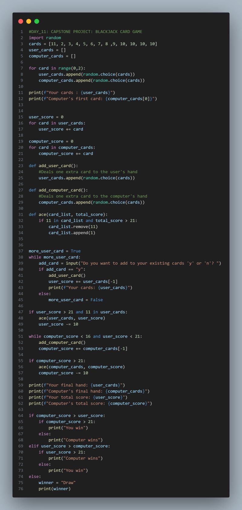 Muhammad Usman on LinkedIn: #100daysofcode #blackjackgame # ... Muhammad Usman on LinkedIn: #100daysofcode #blackjackgame # ...