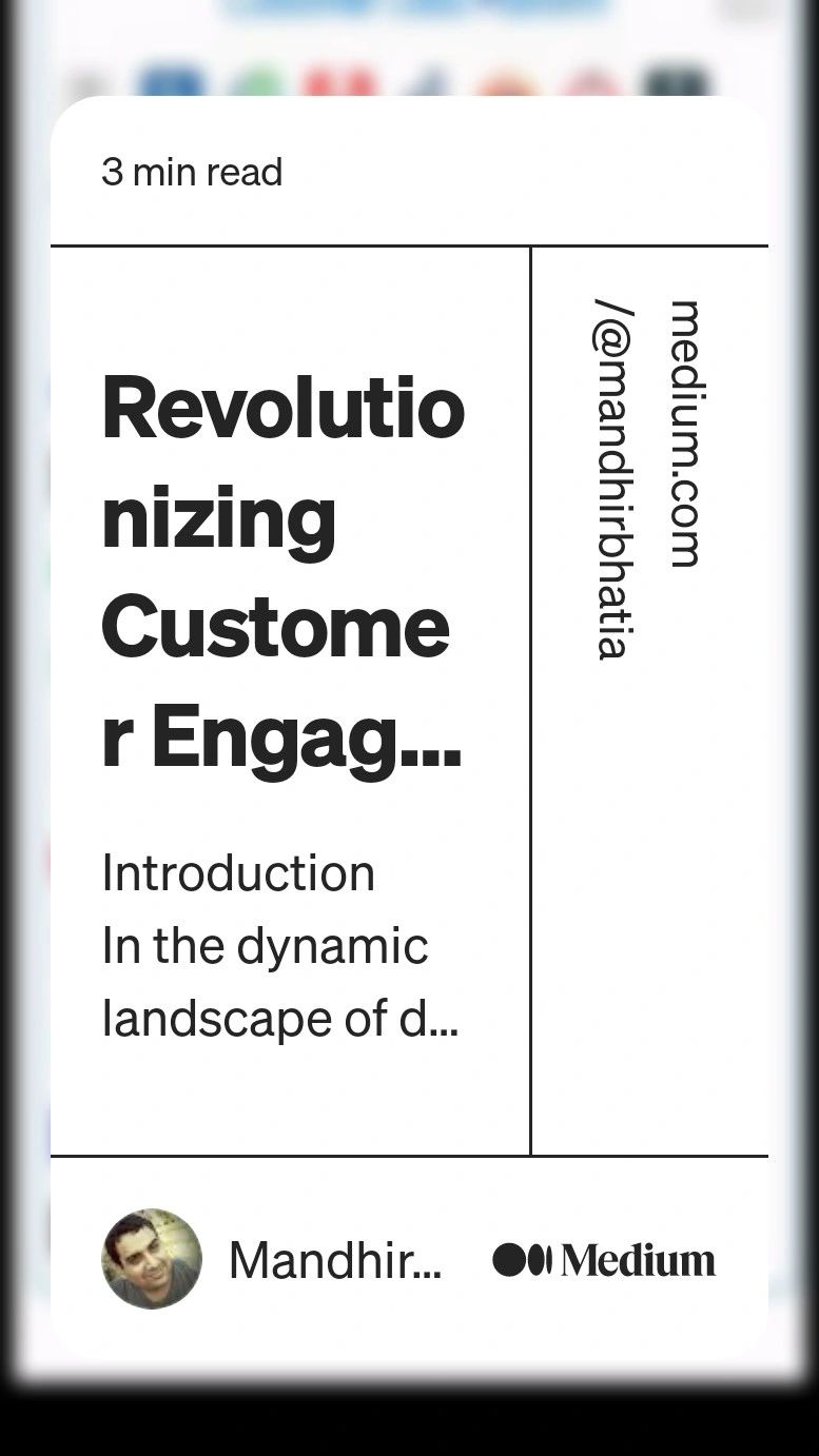 Mandhir Bhatia on LinkedIn: Revolutionizing Customer Engagement ... Mandhir Bhatia on LinkedIn: Revolutionizing Customer Engagement ...