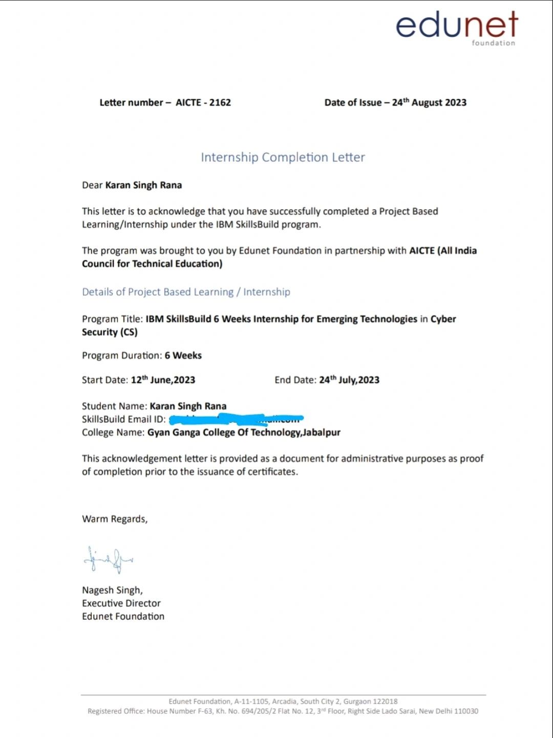 karan singh rana on LinkedIn: #internship #cybersecurity #ibm #skillsbuild karan singh rana on LinkedIn: #internship #cybersecurity #ibm #skillsbuild