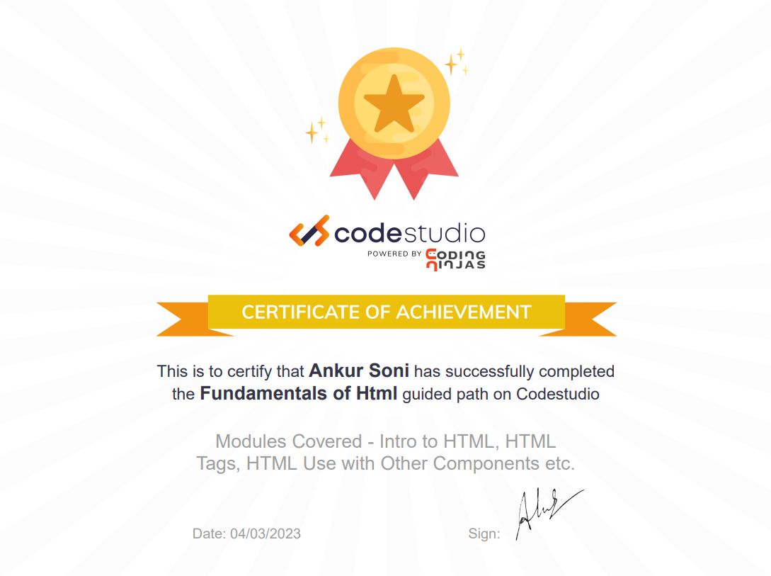 Ankur soni on LinkedIn: #html5 #css3 #javascript #codingninjas # ... Ankur soni on LinkedIn: #html5 #css3 #javascript #codingninjas # ...