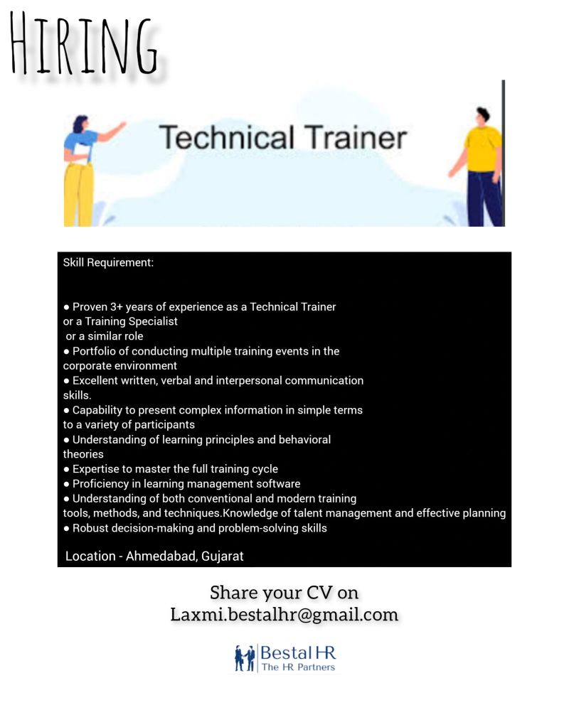 Laxmi Sharma on LinkedIn: #bestalhr #hiring #technicaltrainer # ... Laxmi Sharma on LinkedIn: #bestalhr #hiring #technicaltrainer # ...