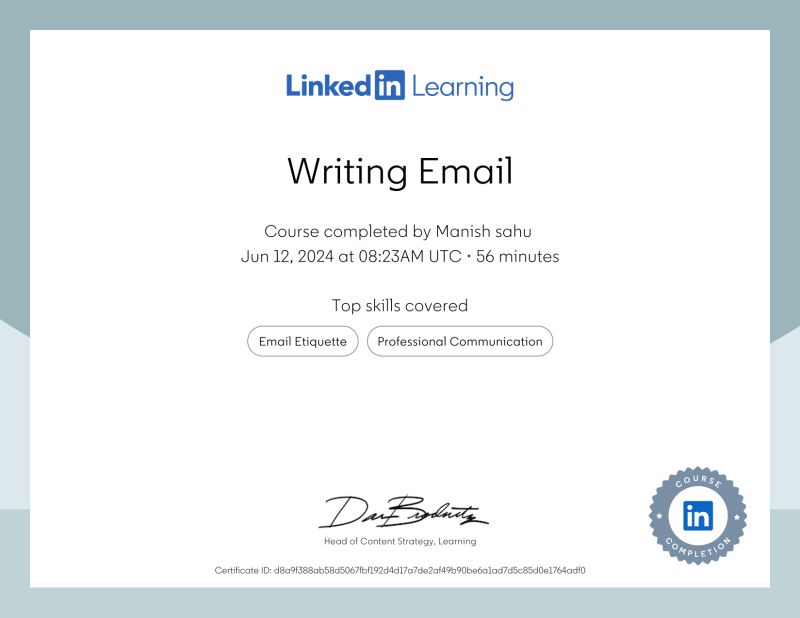 Manish sahu on LinkedIn: Certificate of Completion Manish sahu on LinkedIn: Certificate of Completion