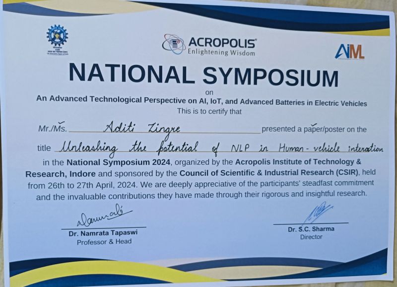 Aditi Zingre on LinkedIn: #winning #innovation #csir #ai #nationalsymposium Aditi Zingre on LinkedIn: #winning #innovation #csir #ai #nationalsymposium