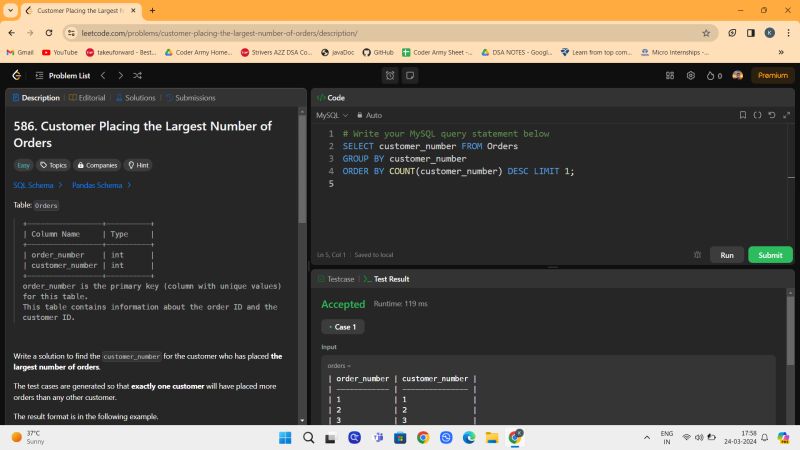 Day 62 of #100DaysOfCode Challenge: Solving leetcode 586 | Kirtan ... Day 62 of #100DaysOfCode Challenge: Solving leetcode 586 | Kirtan ...