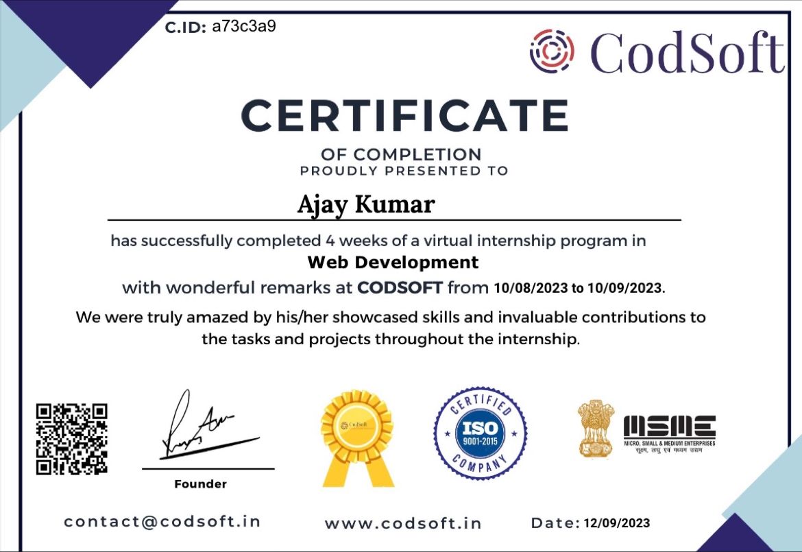 Ajay Kumar on LinkedIn: #codesoft #codesoftinternship #cip # ... Ajay Kumar on LinkedIn: #codesoft #codesoftinternship #cip # ...