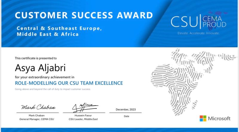 Asya Mohamed Al Jabri on LinkedIn: #microsoftcema #csu #oman Asya Mohamed Al Jabri on LinkedIn: #microsoftcema #csu #oman