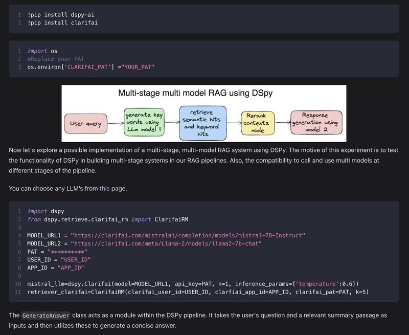 Clarifai on LinkedIn: Multistage RAG Pipeline With DSPy! Leverage ... Clarifai on LinkedIn: Multistage RAG Pipeline With DSPy! Leverage ...