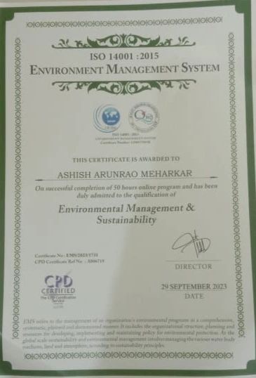 ashish meharkar on LinkedIn: completed my environmental management ... ashish meharkar on LinkedIn: completed my environmental management ...