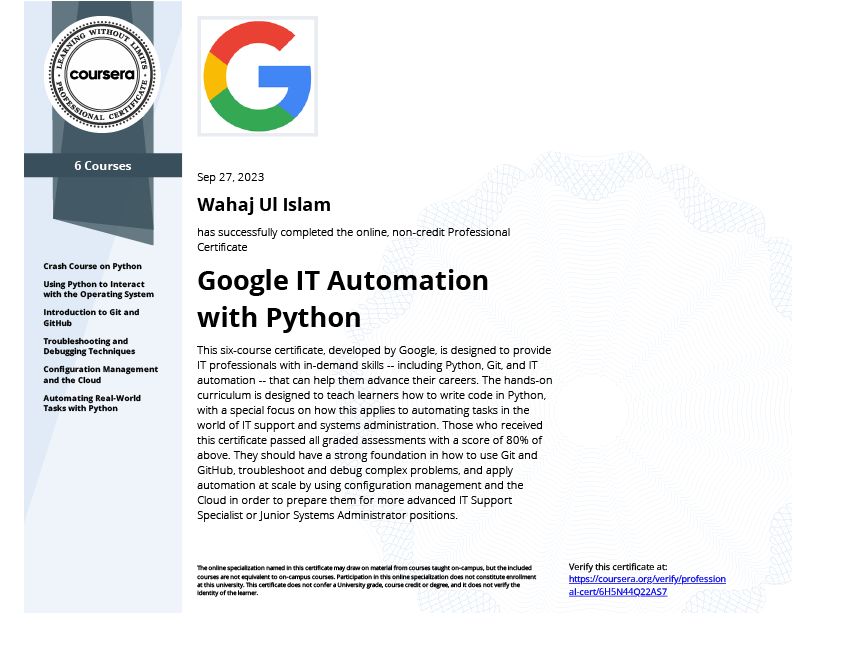 Wahaj Ul Islam on LinkedIn: #growwithgoogle #itautomation #python # ... Wahaj Ul Islam on LinkedIn: #growwithgoogle #itautomation #python # ...