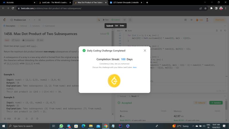 Sanket Ghorpade on LinkedIn: #leetcode #100daystreak #dsa # ... Sanket Ghorpade on LinkedIn: #leetcode #100daystreak #dsa # ...