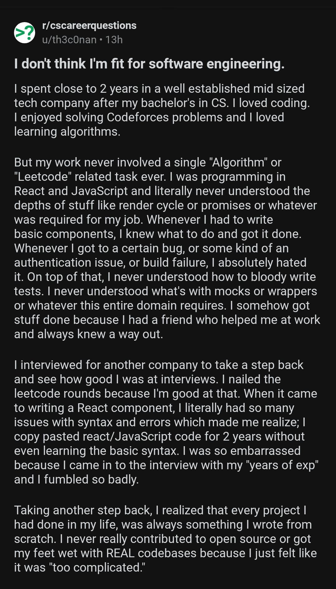 Saad Ahmed on LinkedIn: This is what I call the leetcode fallacy. Many ... Saad Ahmed on LinkedIn: This is what I call the leetcode fallacy. Many ...