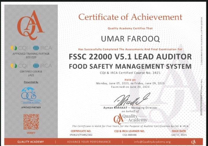 Umar Farooq on LinkedIn: Alhamdulilah! Successfully passed CQI & IRQA ... Umar Farooq on LinkedIn: Alhamdulilah! Successfully passed CQI & IRQA ...