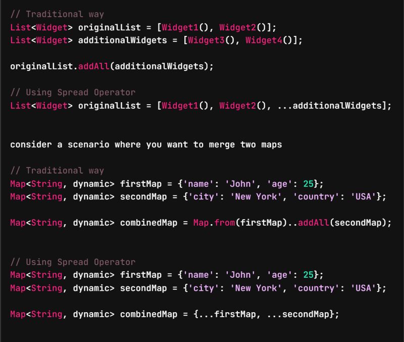 How to use the Spread Operator in Flutter | Glaticsoft posted on the ... How to use the Spread Operator in Flutter | Glaticsoft posted on the ...