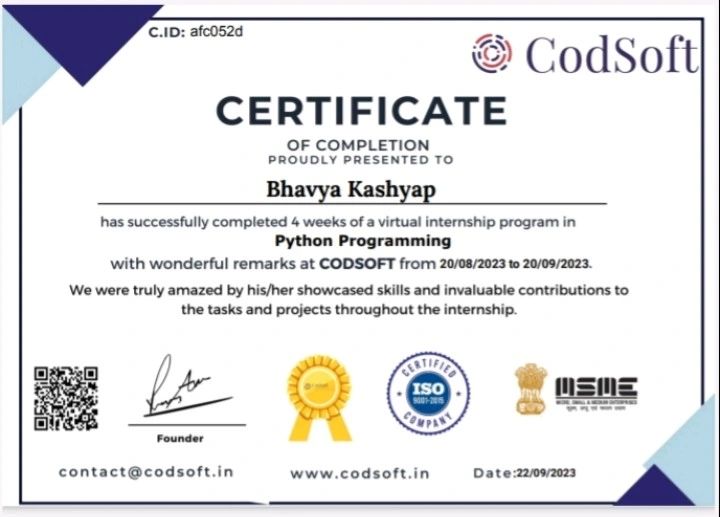 Bhavya Kashyap on LinkedIn: #connections #internshipcompletation # ... Bhavya Kashyap on LinkedIn: #connections #internshipcompletation # ...