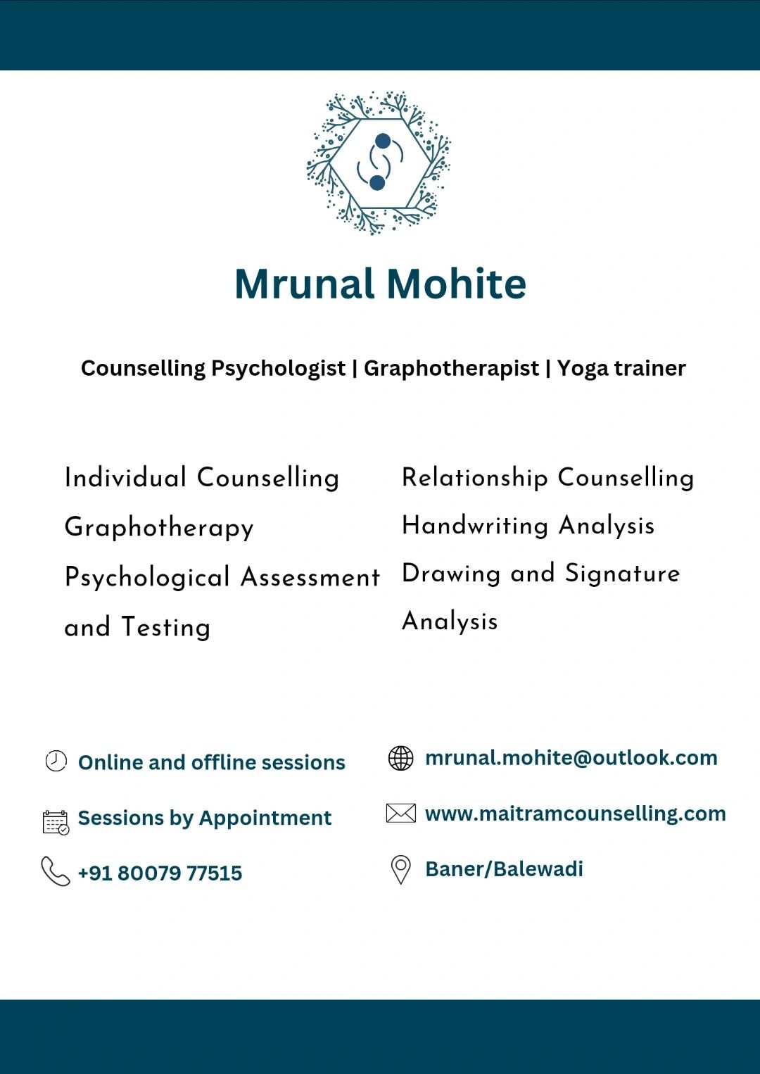 Mrunal Mohite on LinkedIn: Counselling provided for all forms of mental ... Mrunal Mohite on LinkedIn: Counselling provided for all forms of mental ...