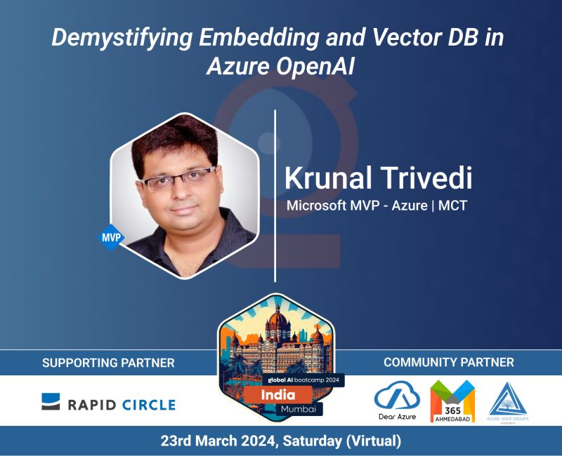 Krunal Trivedi on LinkedIn: #embeddingandvectordb #azureopenai # ... Krunal Trivedi on LinkedIn: #embeddingandvectordb #azureopenai # ...