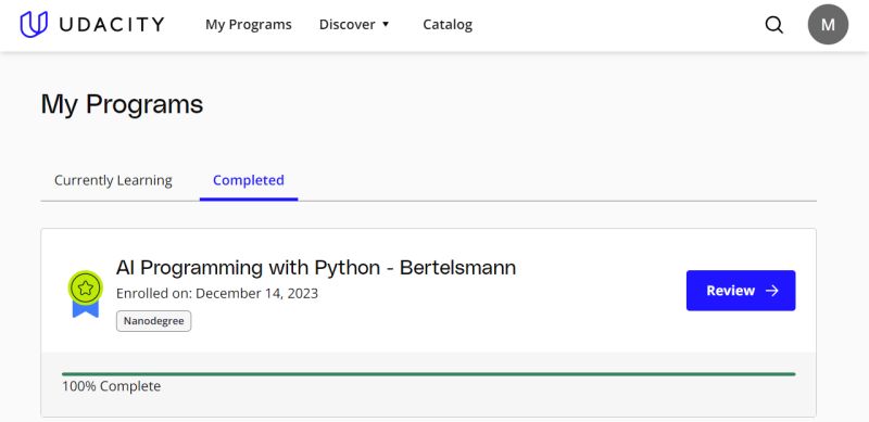 Completed AI Programming with Python scholarship by Udacity and ... Completed AI Programming with Python scholarship by Udacity and ...