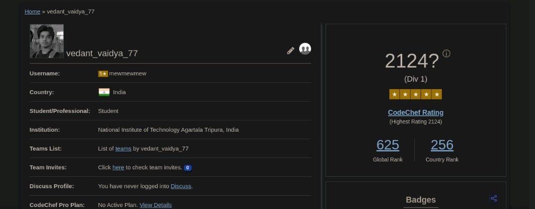 Vedant Vaidya on LinkedIn: #cp #dsa #codechef #cf | 40 comments Vedant Vaidya on LinkedIn: #cp #dsa #codechef #cf | 40 comments