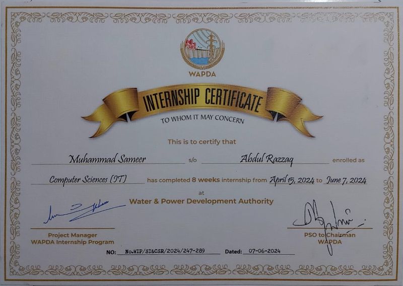 Muhammad Sameer on LinkedIn: #internship #wapda #webdevelopment # ... Muhammad Sameer on LinkedIn: #internship #wapda #webdevelopment # ...
