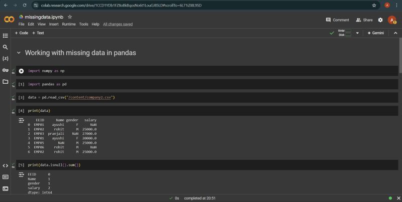 Mohammad Sameer Ansari on LinkedIn: Working with missing Data in pandas Mohammad Sameer Ansari on LinkedIn: Working with missing Data in pandas