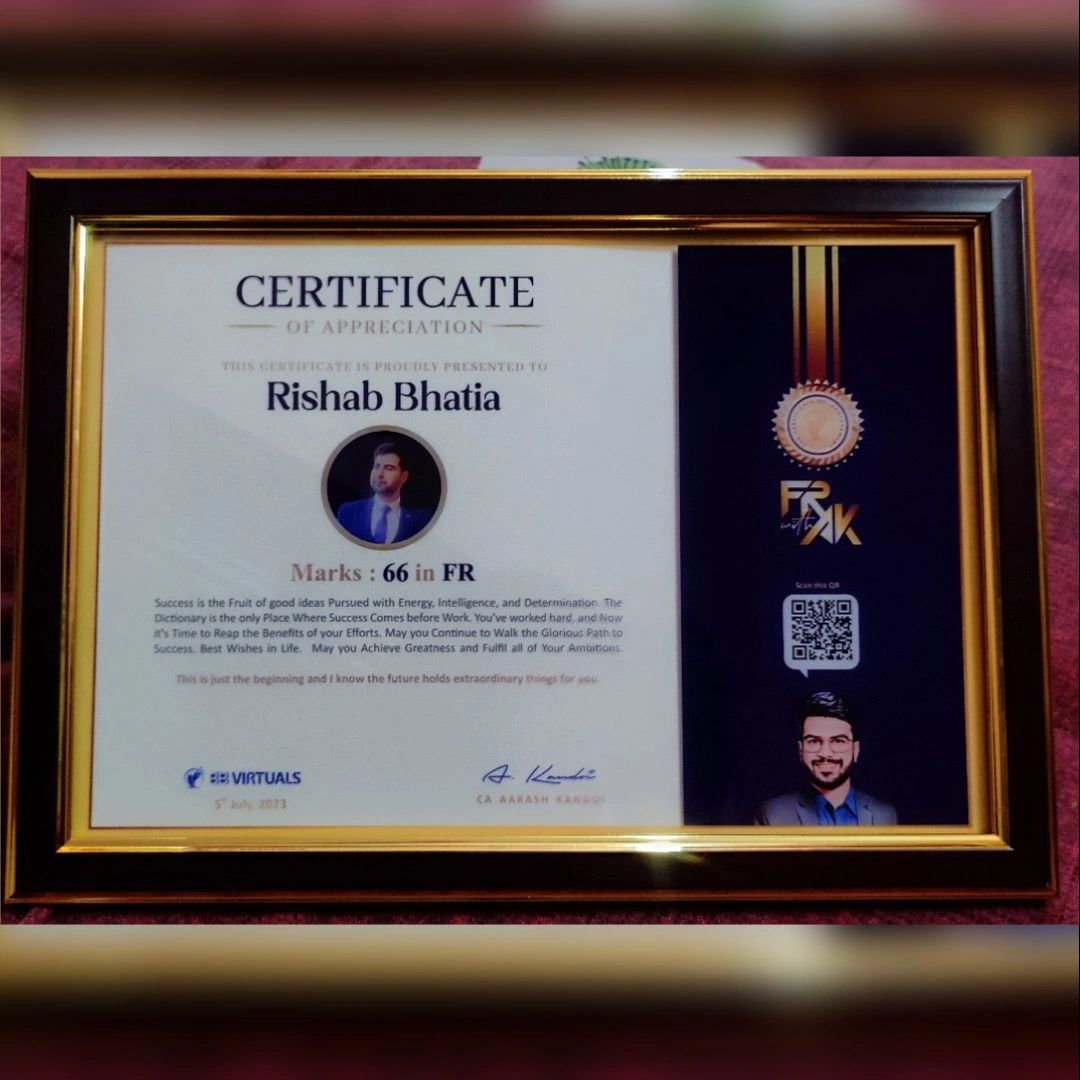 CA Rishab Bhatia on LinkedIn: I am truly honored and humbled by this ... CA Rishab Bhatia on LinkedIn: I am truly honored and humbled by this ...