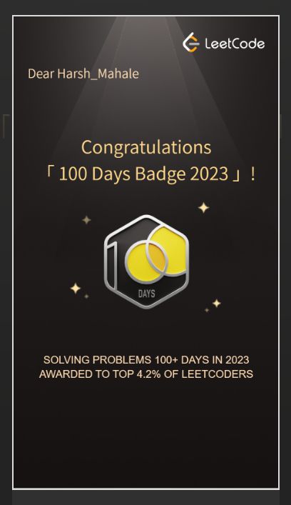 Harsh Mahale on LinkedIn: #leetcode #leetcode50days #50daysbadge # ... Harsh Mahale on LinkedIn: #leetcode #leetcode50days #50daysbadge # ...