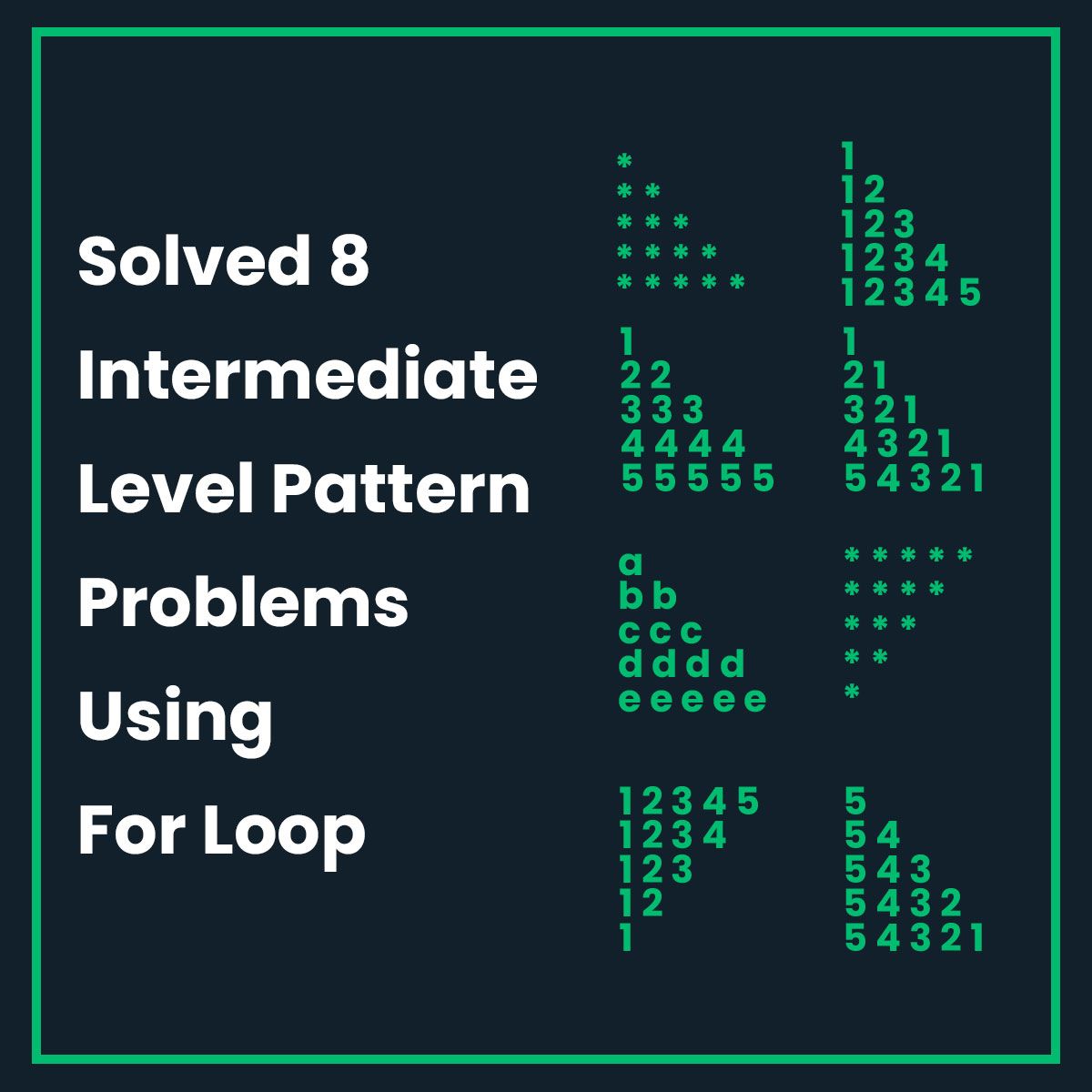 Hajra Naeem on LinkedIn: I have solved 8 Intermediate level Pattern ... Hajra Naeem on LinkedIn: I have solved 8 Intermediate level Pattern ...