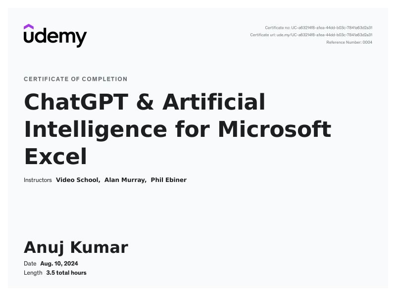 Anuj Kumar on LinkedIn: #ai #chatgpt #microsoftexcel #learning # ... Anuj Kumar on LinkedIn: #ai #chatgpt #microsoftexcel #learning # ...