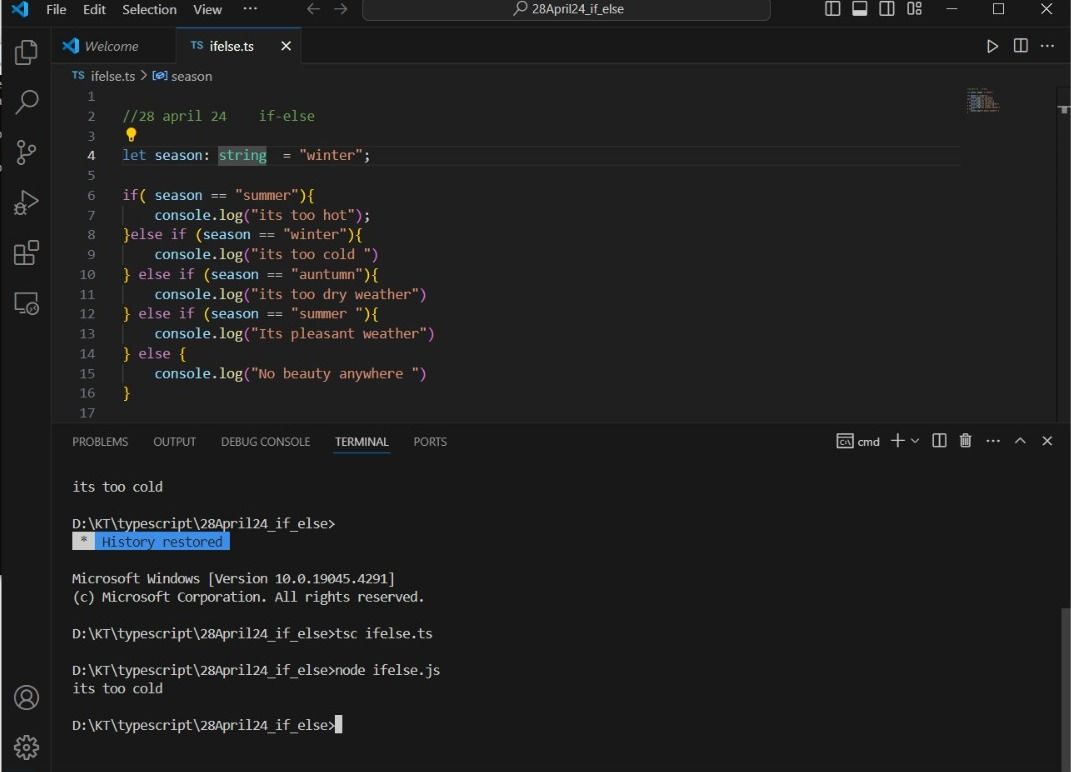 Kainat Tariq on LinkedIn: #28april2024 #coding #typescript #if_else # ... Kainat Tariq on LinkedIn: #28april2024 #coding #typescript #if_else # ...